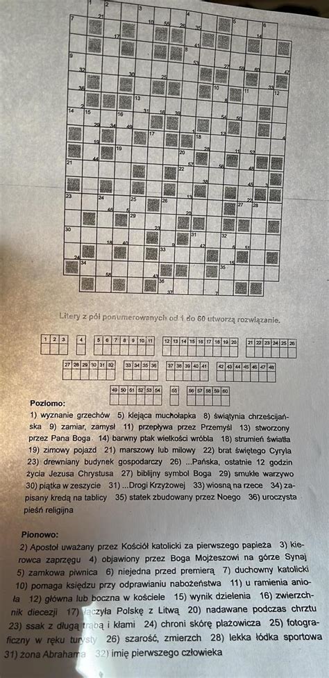 religia krzyżówka ktoś pomoże pliss Brainly pl