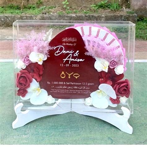 Jual Bingkai Mahar Tetes Air Pernikahan Akrilik Bontanique Shopee