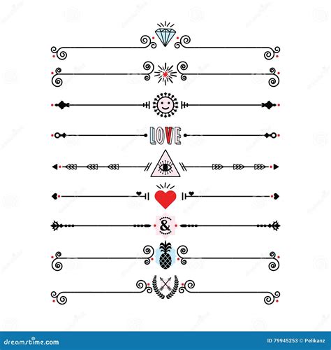 Modern Dividers Vector Set Of Geometric Lines For Page Decor Art