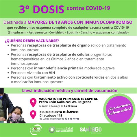 Salud informa sobre la aplicación de 3 dosis a mayores de 50 años y