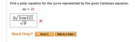 solved find a polar equation for the curve represented by