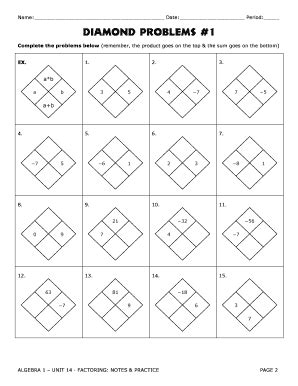 DIAMOND PROBLEMS 1 Fill And Sign Printable Template Online