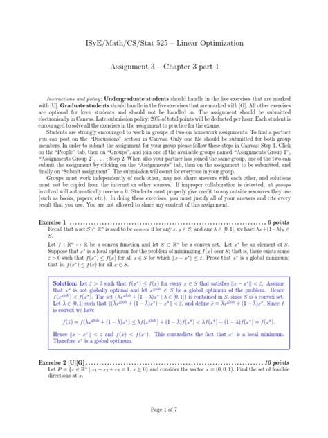 assignment 3 solutions pdf mathematical optimization mathematics