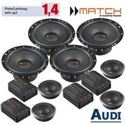 Audi A3 Sportback Auto Lautsprecher Set mit 4 Hochtöner Radio Adapter