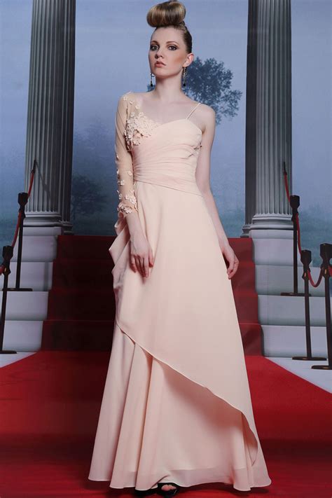Robe Soir E Longue Asym Trique En Mousseline Jmrouge Fr