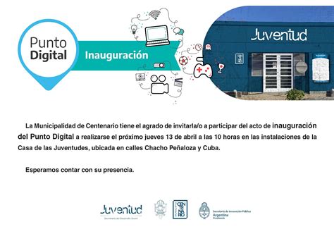 Información Municipal Municipalidad de centenario INAGURACIÓN DEL