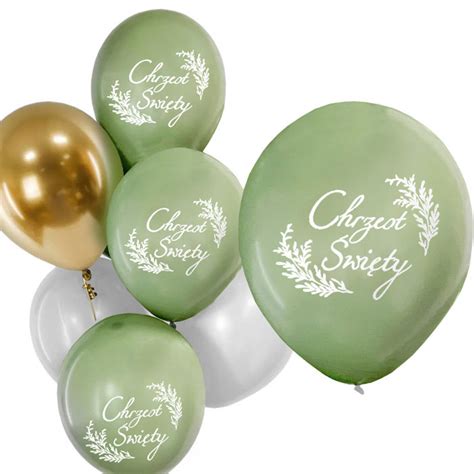 Balony boho z nadrukiem Chrzest Święty 6 szt somgo Przyjęcia i