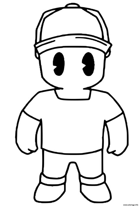 Coloriage Retro Guy Stumble Guys Dessin Stumble Guys Imprimer
