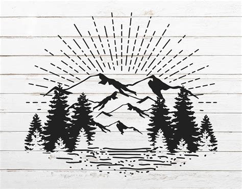 Mountain SVG Nature SVG Vector File For Cricut Mountain Etsy