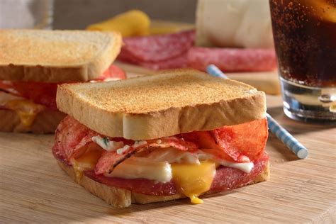S Ndwich De Salami Y Queso Cheddar