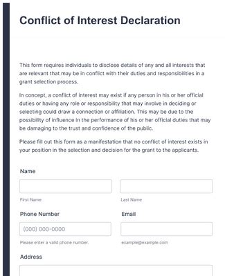 Conflict Of Interest Declaration Form Template Jotform