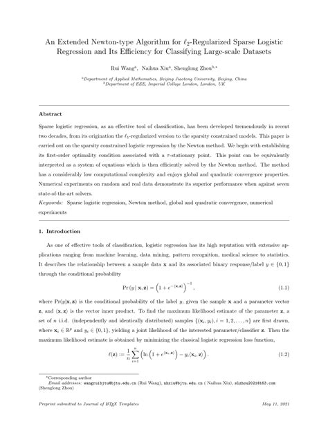 pdf an extended newton type algorithm for l2 regularized sparse