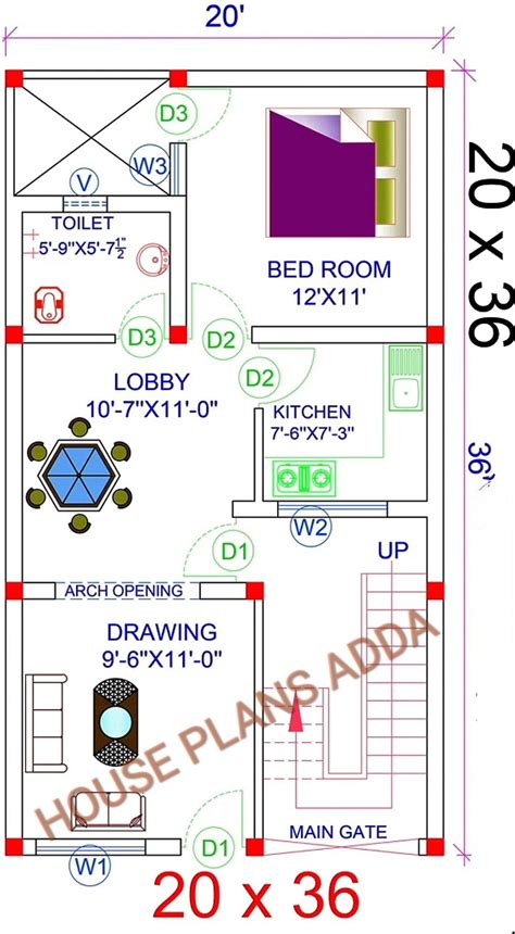 Small 1bhk House Plan One Storey House Ghar Ka Naksha 1200sq Ft House