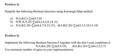 solved problem 4 simplify the following boolean functio