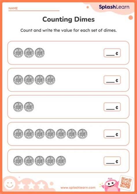 Counting Dimes Worksheet
