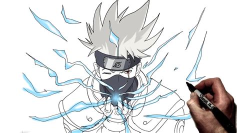 How To Draw Kakashi Chidori Step By Step Naruto YouTube