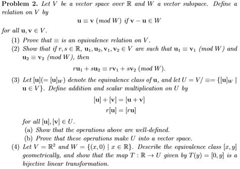 solved let v be a vector space over r and w a vector