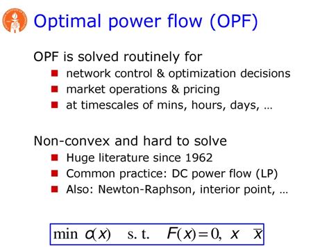 optimal power flow online algorithm fast dynamics ppt download