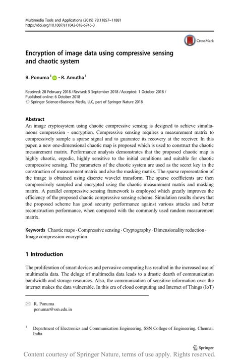 encryption of image data using compressive sensing and chaotic system