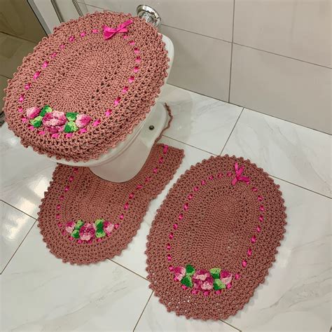 Jogo Banheiro em Crochê Elo7 Produtos Especiais