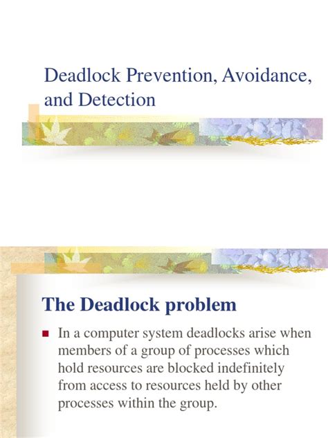 deadlock prevention avoidance and detection pdf concurrency computer science areas of
