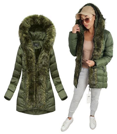Zimowa Pikowana Kurtka Damska Futerko 756Z R XXL 11308395799