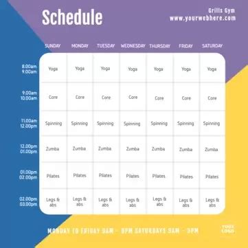 Modèles de programmes et calendrier de salle de gym en ligne