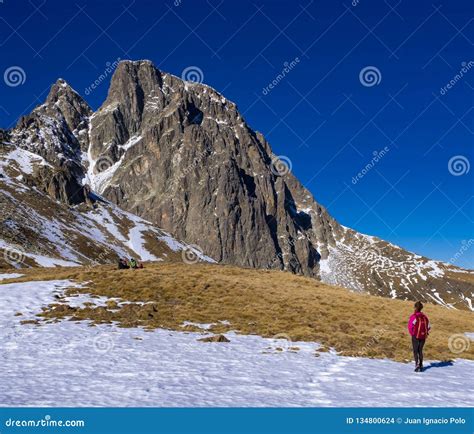 Girl Facing The Sea At Sunset Mount Jaizkibel Stock Photography