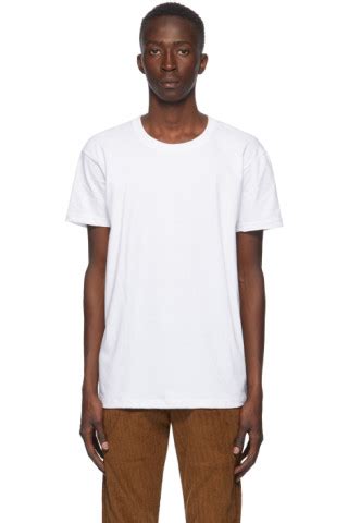 White Circular Knit T Shirt By Naked Famous Denim On Sale