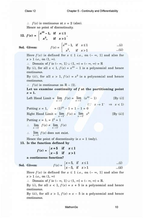 ncert solutions for class 12 maths chapter 5 continuity and differentiability mathongo