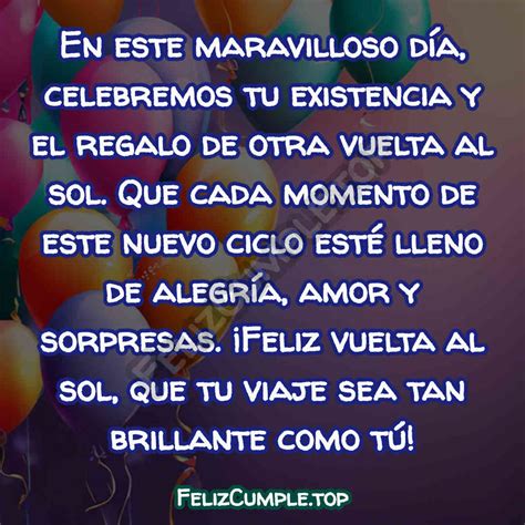Feliz cumpleaños para feliz vuelta al sol personalizado
