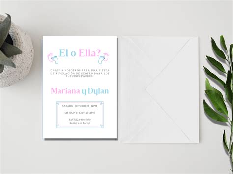 Spanish Gender Reveal Invitation Invitacion De Revelacion De Genero