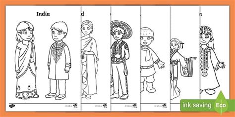 Copii din întreaga lume Desene de colorat Twinkl
