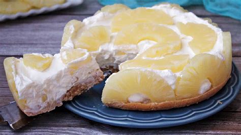 Gâteau crémeux sans cuisson à l ananas sans gélatine simple et savoureux