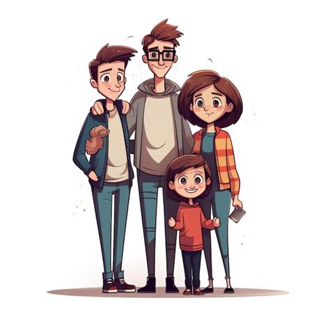 Vector De Dibujos Animados De La Familia Vector Premium
