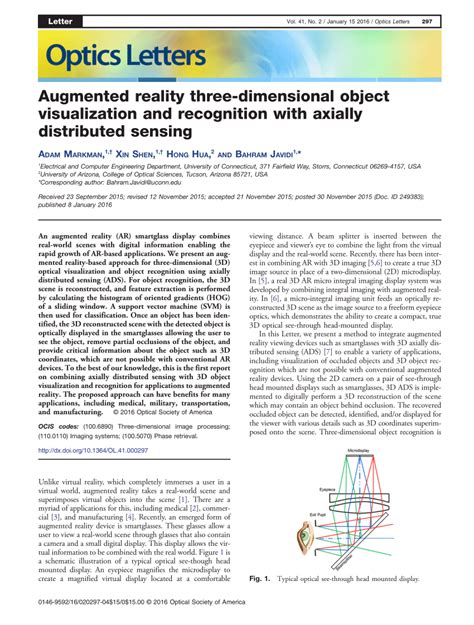 pdf augmented reality three dimensional object visualization and recognition with axially