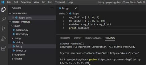 python program to merge concatenate two lists