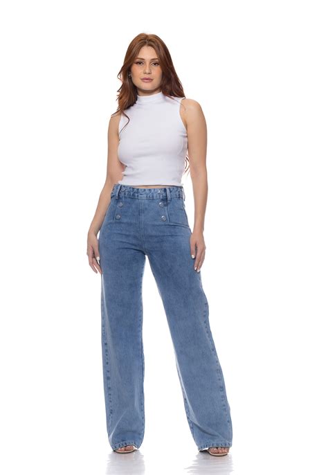 Calça Jeans Feminina Wide Leg Crocker 49091