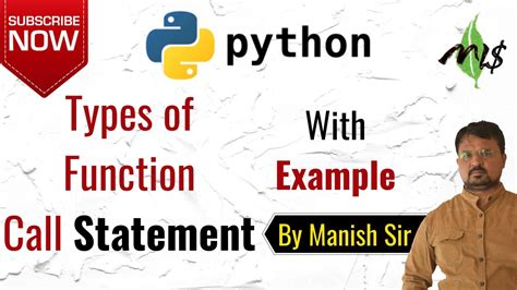 types of function call statement python programming language youtube
