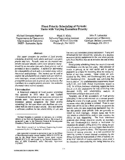 pdf fixed priority scheduling periodic tasks with varying execution priority michael