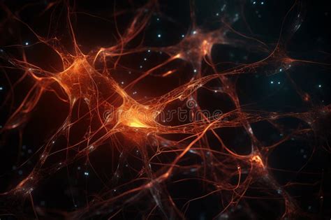 Neuron Cells Glowing In A Neural Network Conceptual Illustration