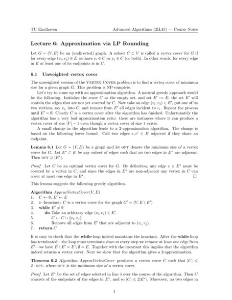 lecture 6 approximation via lp rounding
