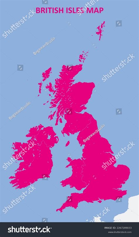 British Isles Map According Mercator Projection Stock Illustration