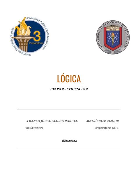FJGR EV2 Logica vvvvvvvvvvvvvvv LÓGICA ETAPA 2 EVIDENCIA