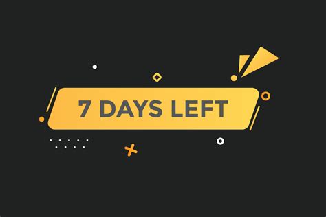 7 Days Left Countdown Template 7 Day Countdown Left Banner Label