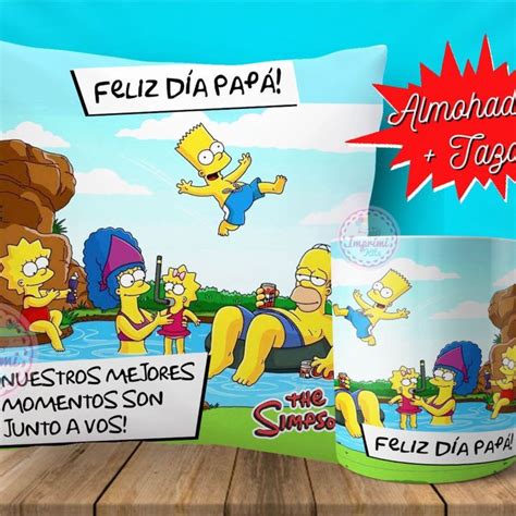 Plantillas Tazas Y Almohadones Día Del Padre Simpsons Homero combo