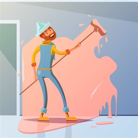 Fundo de desenho de pintor de casa Vetor Grátis