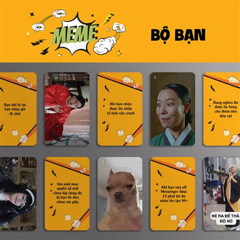 Bộ bài Meme 50 200 lá chơi vui quên lối về boardgame meme hài hước