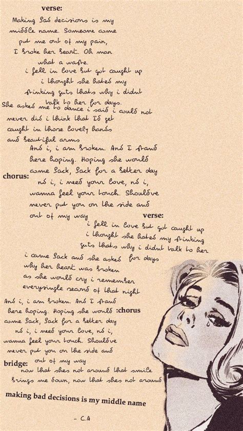 A Drawing Of A Woman S Face Next To A Poem Written In Cursive Writing