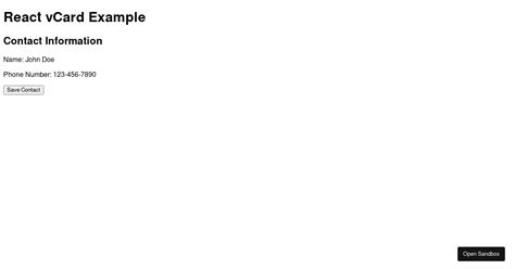 Vcard Codesandbox